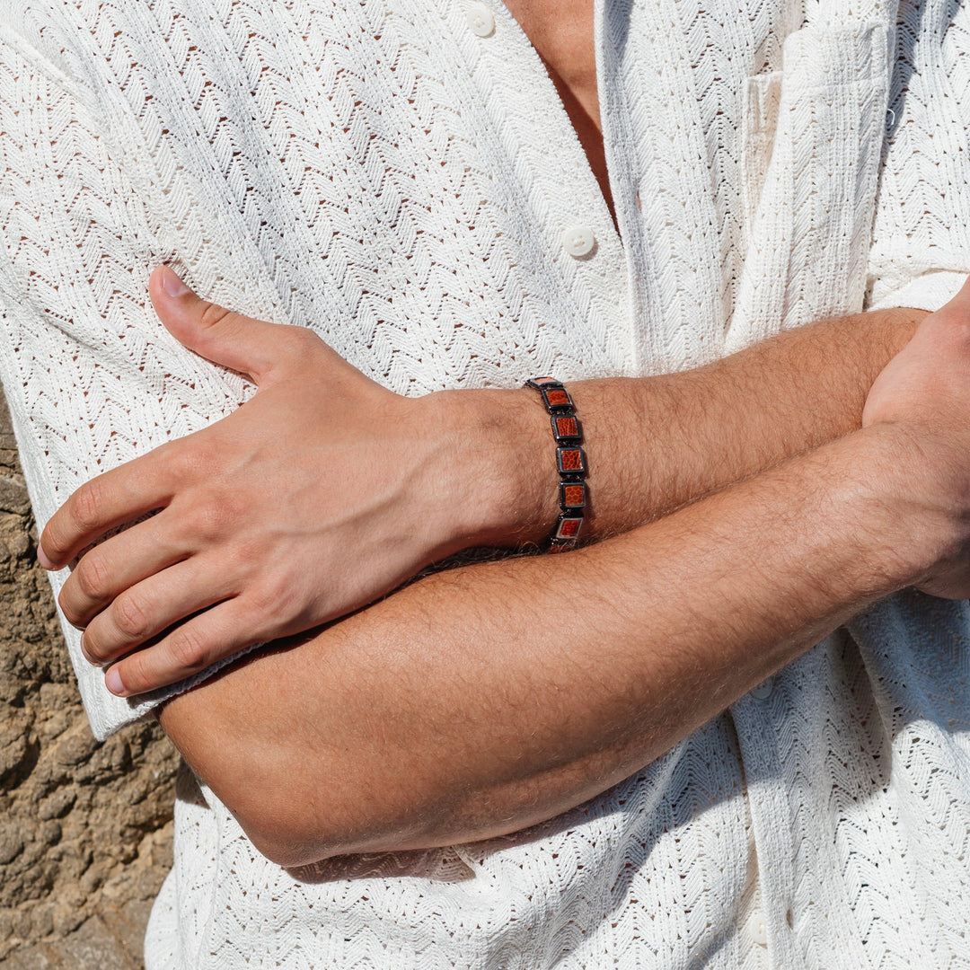 Brown Python Square Beads Braided Bracelet | My Harmony Tree
