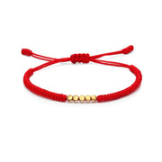 Gold Beads Red String Protection Bracelet | My Harmony Tree