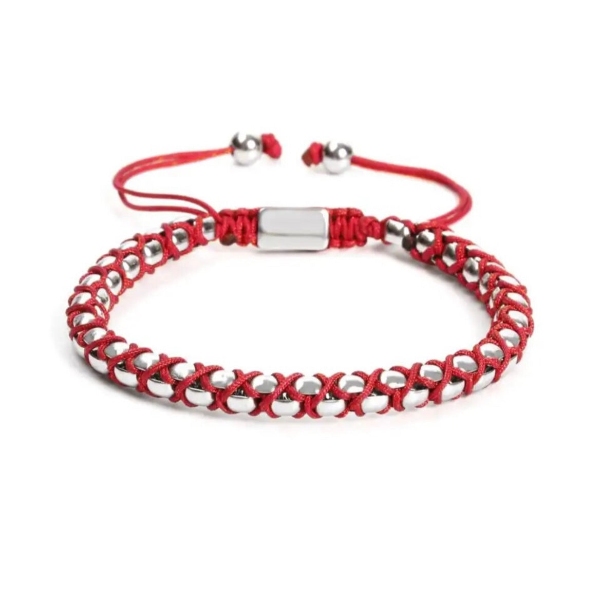 Silver Chain & Red String Braided Bracelet | My Harmony Tree