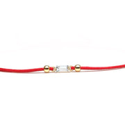 White CZ Stone Gold Red String Protection Bracelet | My Harmony Tree